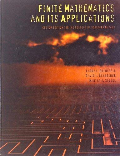 FINITE MATHEMATICS AND ITS APPLICATION (CUSTOM EDITION FOR THE COLLEGE ...