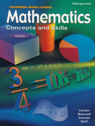 McDougal Littell Middle School Math California Student Edition Course McDougal Littell Middle School Math California Student Edition Course